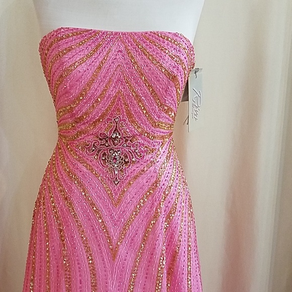 Riva Designs | Dresses | Nwt Long Beaded Pink Prom Formal Size 6 | Poshmark